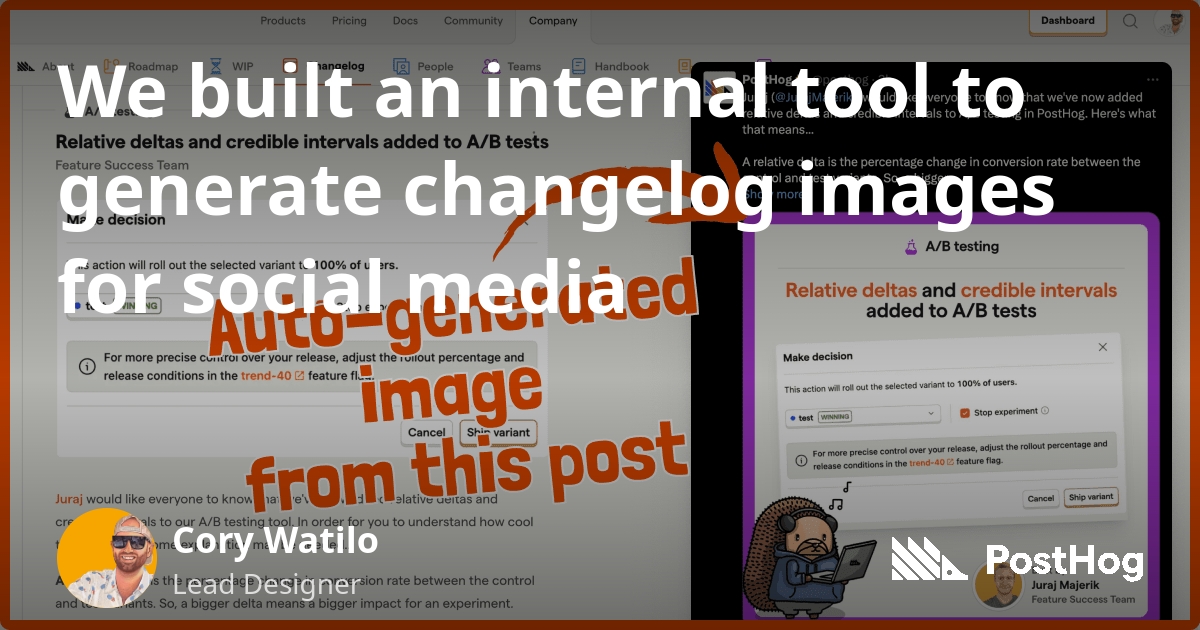 We built an internal tool to generate changelog images for social media ...