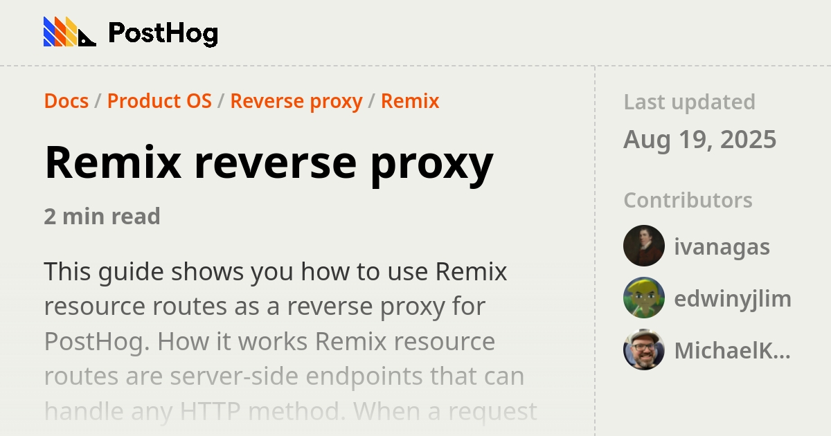 Using Remix API routes as a reverse proxy - Docs - PostHog