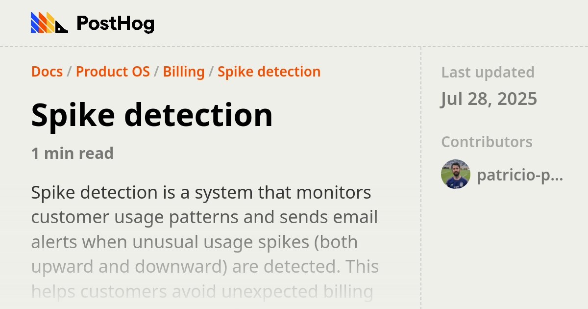 Spike detection - Docs - PostHog