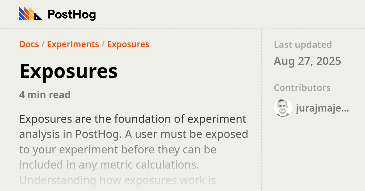 Exposures - Docs - PostHog