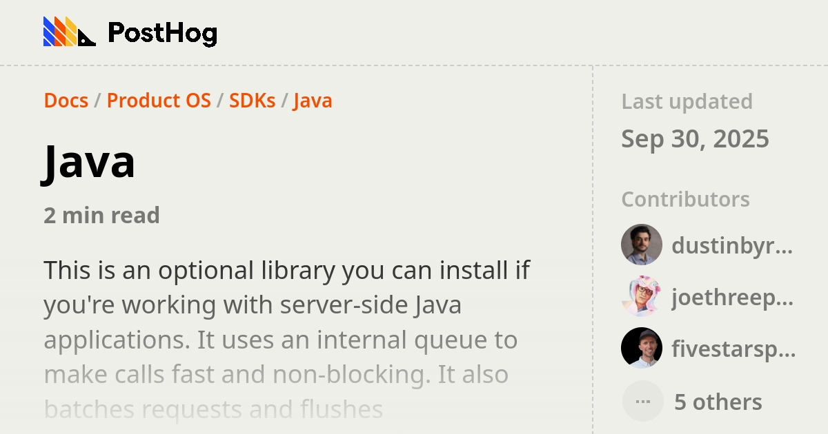 Java - Docs - PostHog