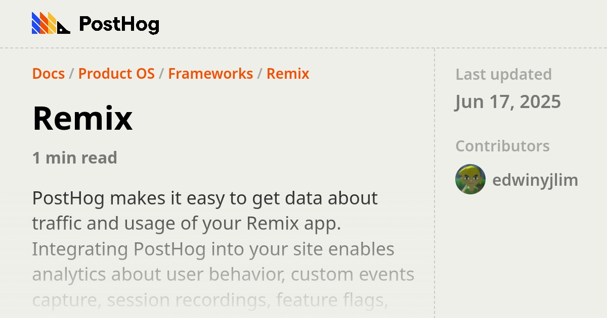 Remix - Docs - PostHog