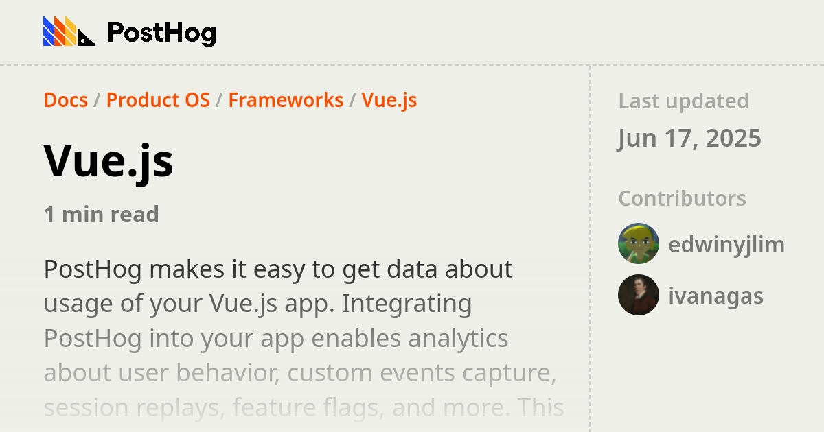 Vue.js - Docs - PostHog