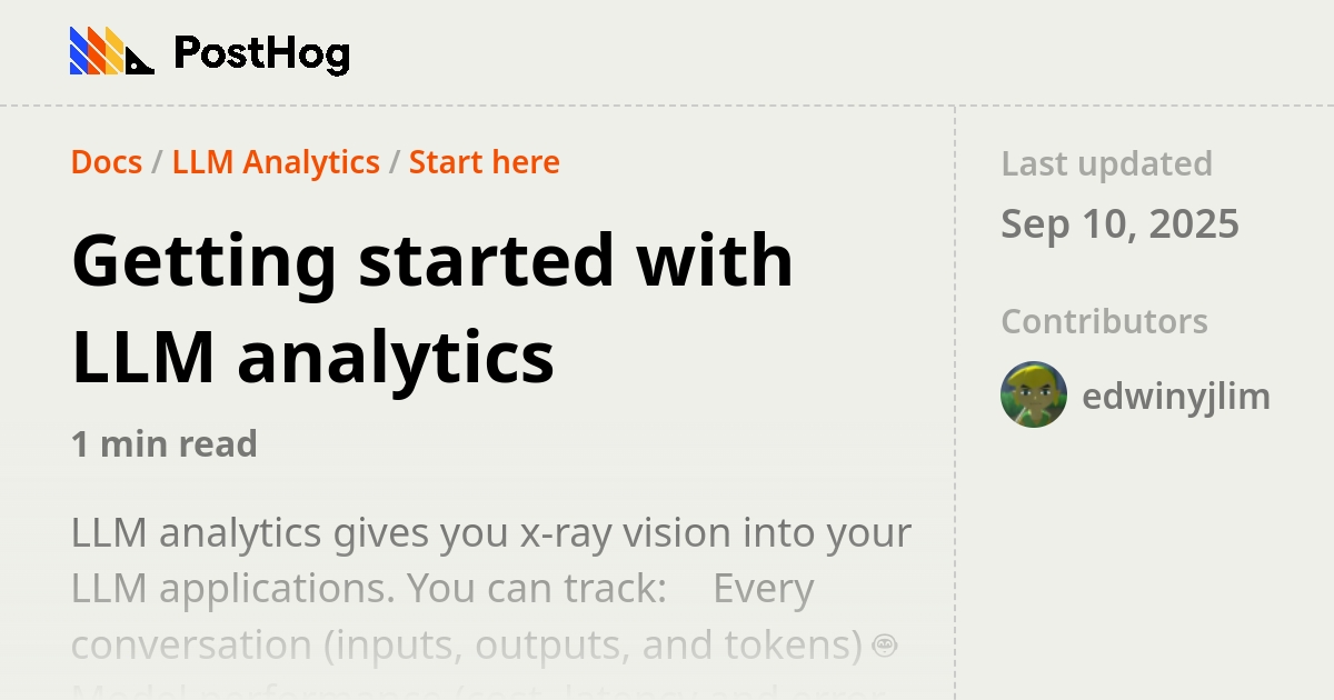 Getting started with LLM analytics - Docs - PostHog