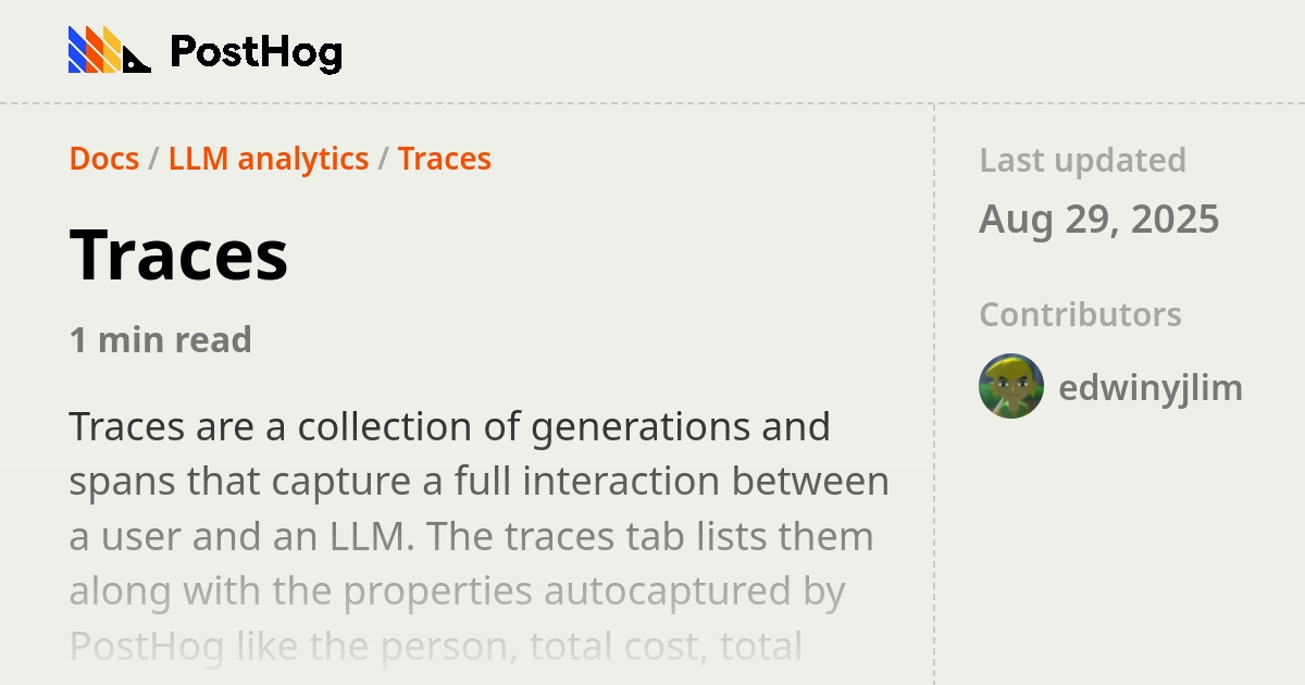 Traces - Docs - PostHog