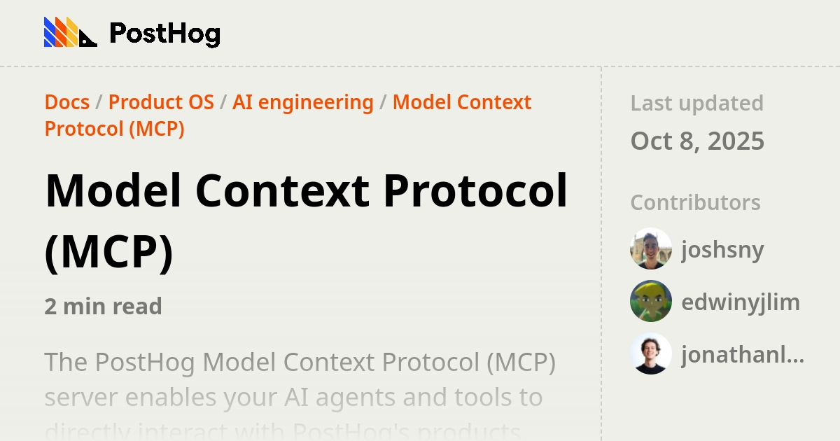 Model Context Protocol (MCP) - Docs - PostHog