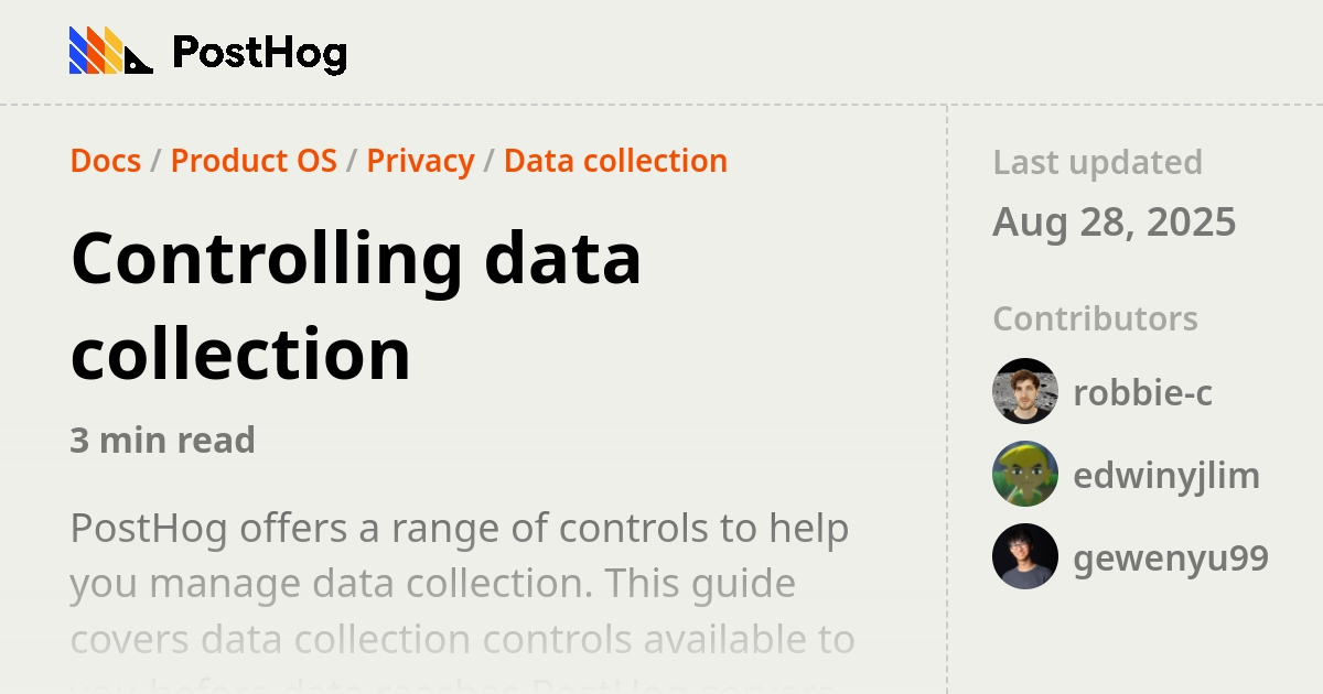 Controlling data collection - Docs - PostHog