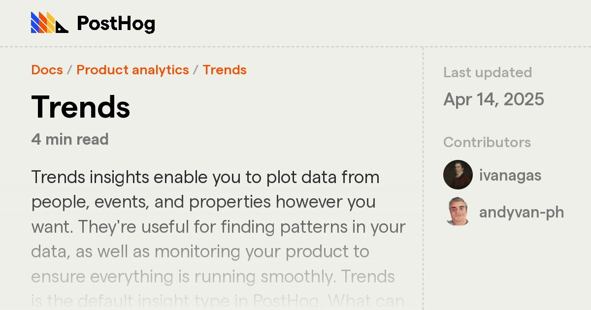 Trends - Docs - PostHog Trends - Docs - PostHog