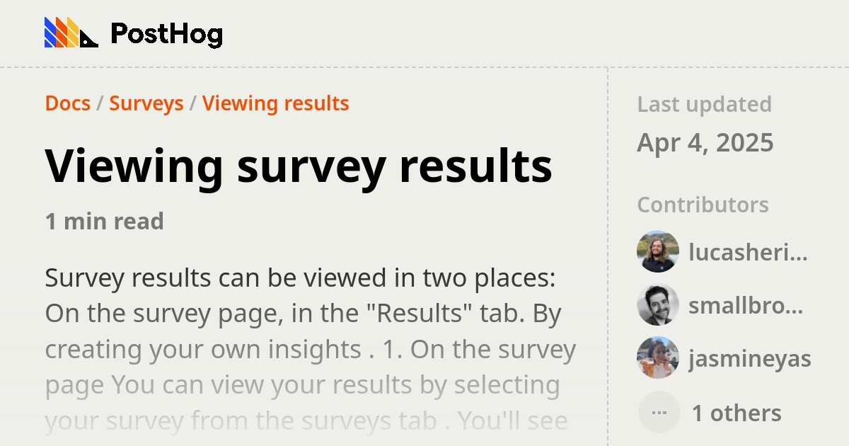 Viewing survey results - Docs - PostHog