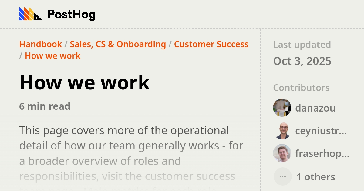 How we work - Handbook - PostHog