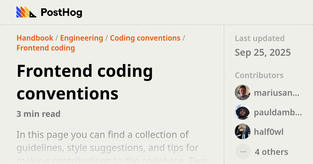 Frontend coding conventions - Handbook - PostHog