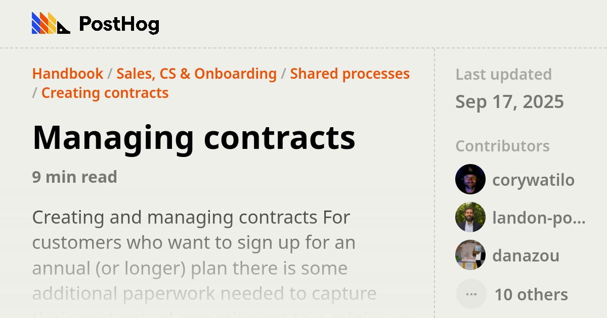Managing contracts - Handbook - PostHog