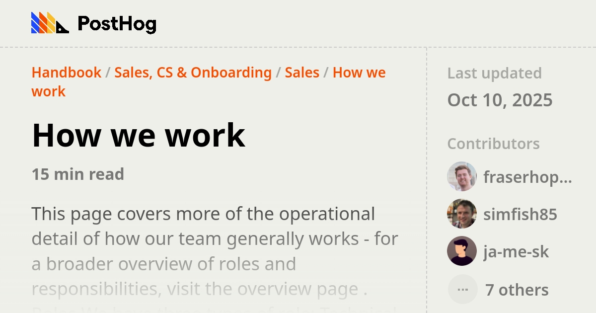 How we work - Handbook - PostHog