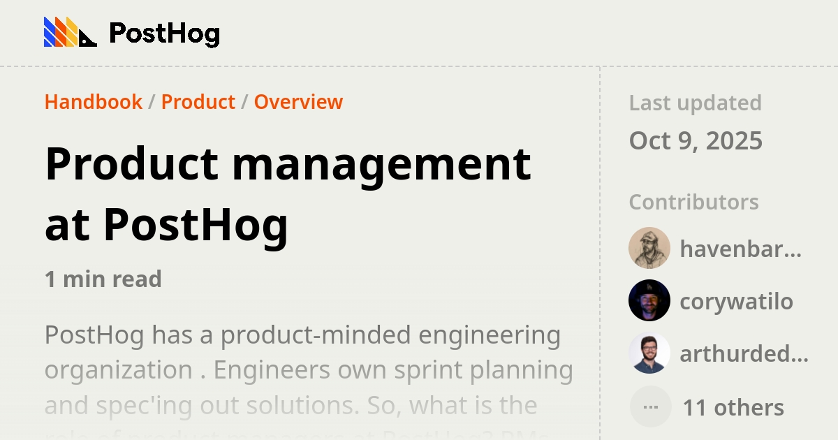Product management at PostHog - Handbook - PostHog